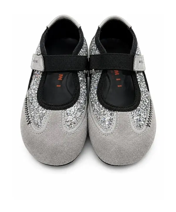 Marni Logo Ballet Flats - Gray