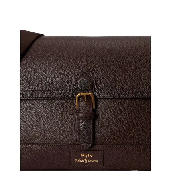 Polo Ralph Lauren Pebbled Leather Messenger Bag