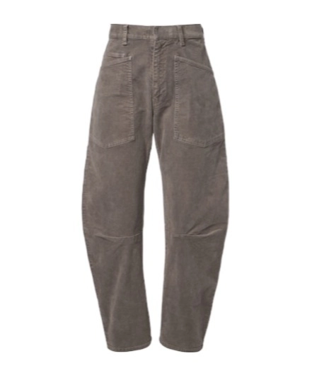 NILI LOTAN Shon Cotton-blend Tubular Casual Trousers - Grey