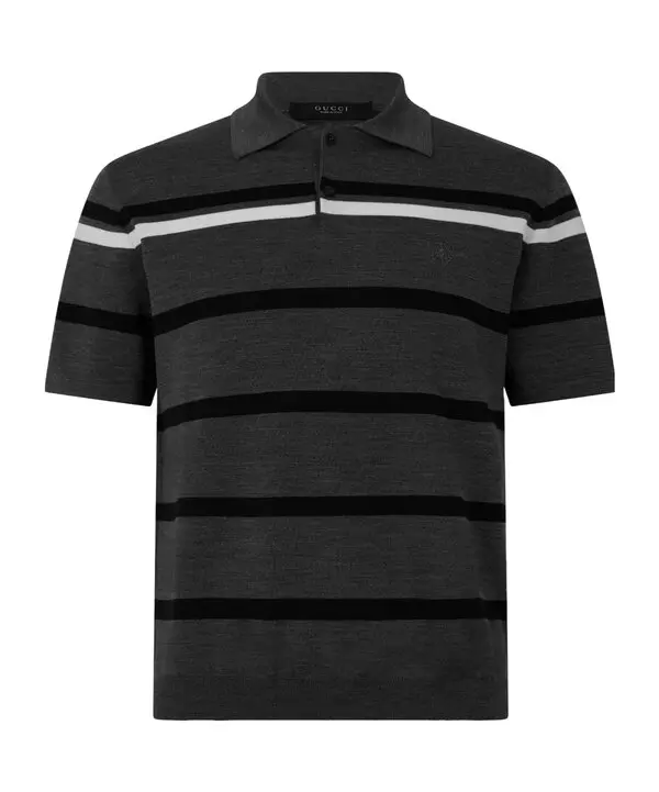 Gucci Striped Short-sleeve Knit Polo