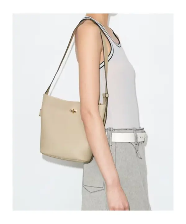 Tory Burch Lock Slim Bucket Bag - Light Stone