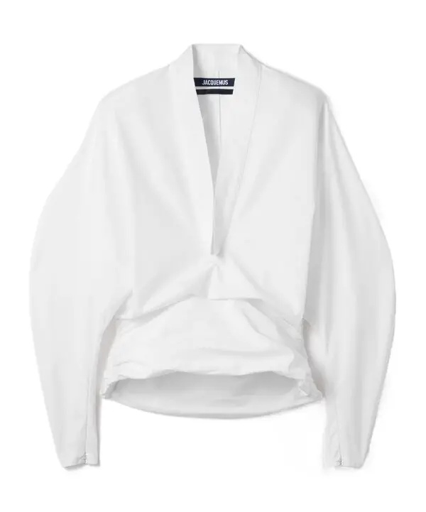 Jacquemus V-neck Fitted Waist Shirt - White