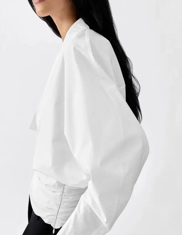 Jacquemus V-neck Fitted Waist Shirt - White