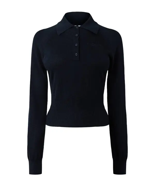 Givenchy Collared Half-button Long Sleeve Knit Top