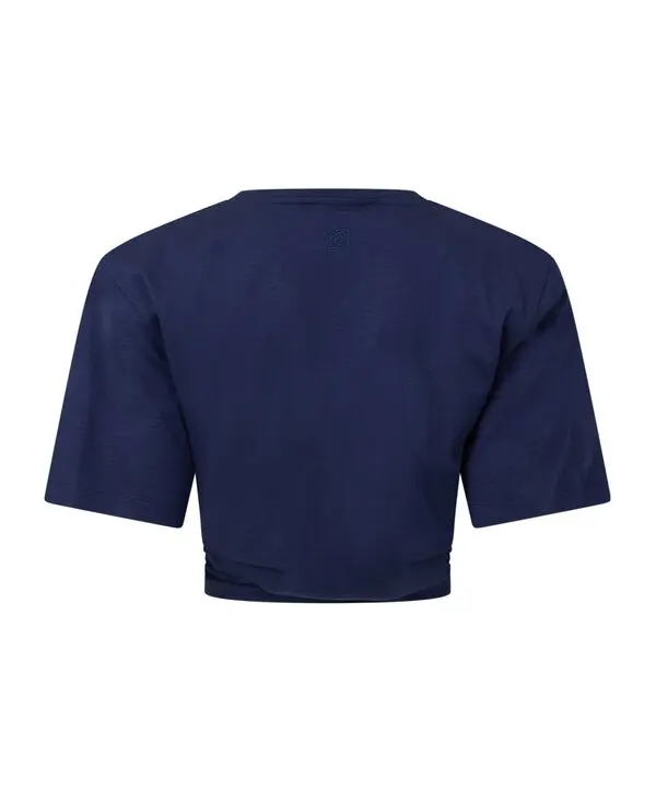 Magda Butrym Crew Neck Mid-sleeve Cropped Top