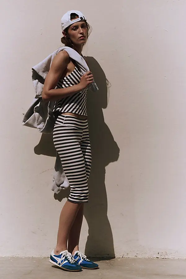 Free People Striped Halter Top And Capri Set