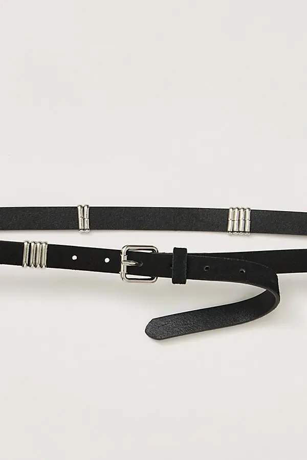 Free People Millie Microslim Belt - Black