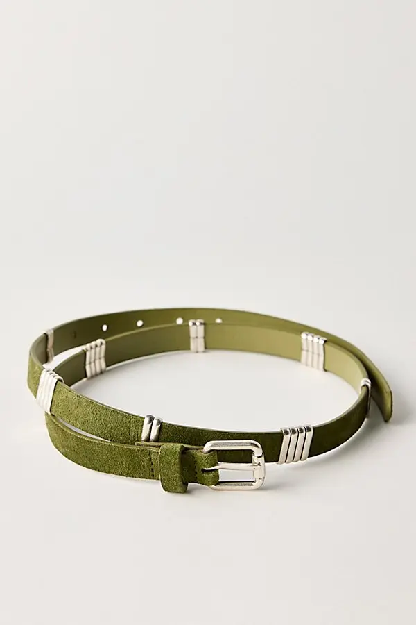 Free People Millie Microslim Belt - Martini