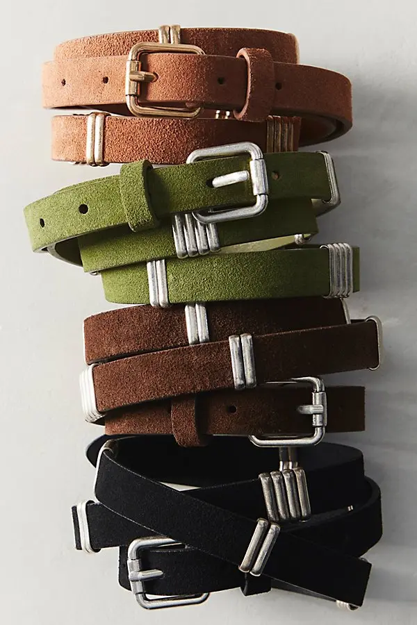 Free People Millie Microslim Belt - Martini