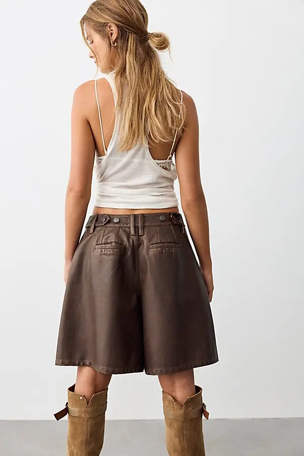 Free People Porter Crossover Vegan Trouser Shorts