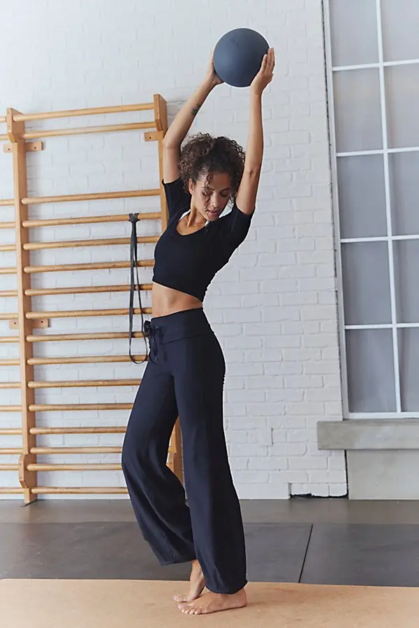 Free People Quick Step Ribbed Bubble Pant - Black