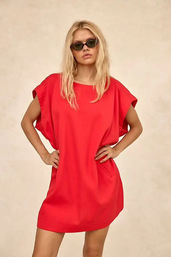 Free People Corbyn Mini Dress - Silk Red
