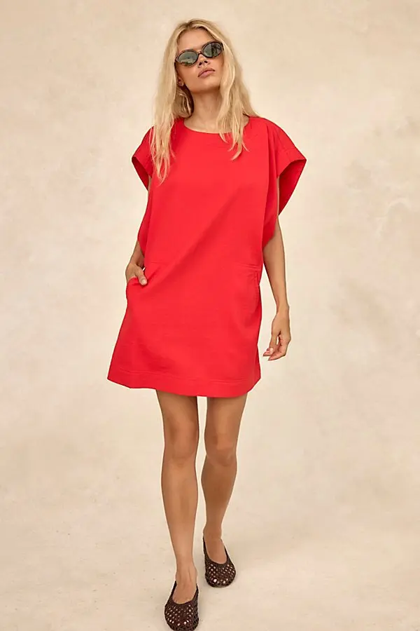 Free People Corbyn Mini Dress - Silk Red
