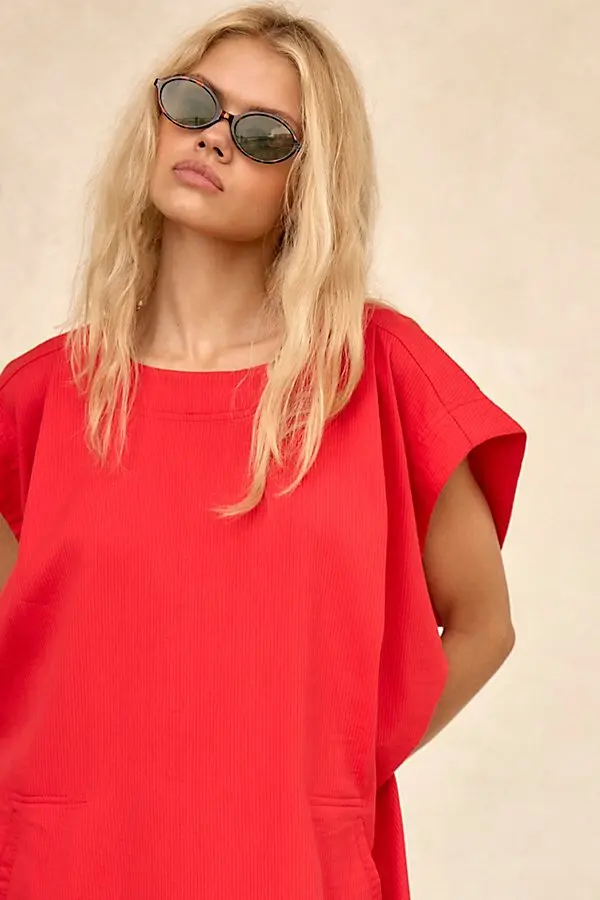 Free People Corbyn Mini Dress - Silk Red