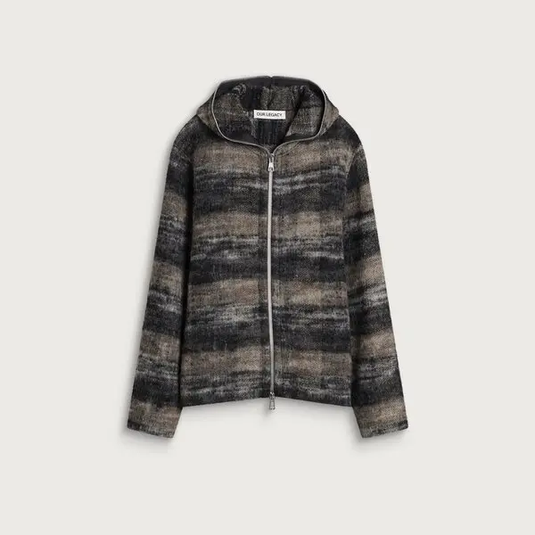 Our Legacy Woods Check Lofty Wool Full Zip Hood