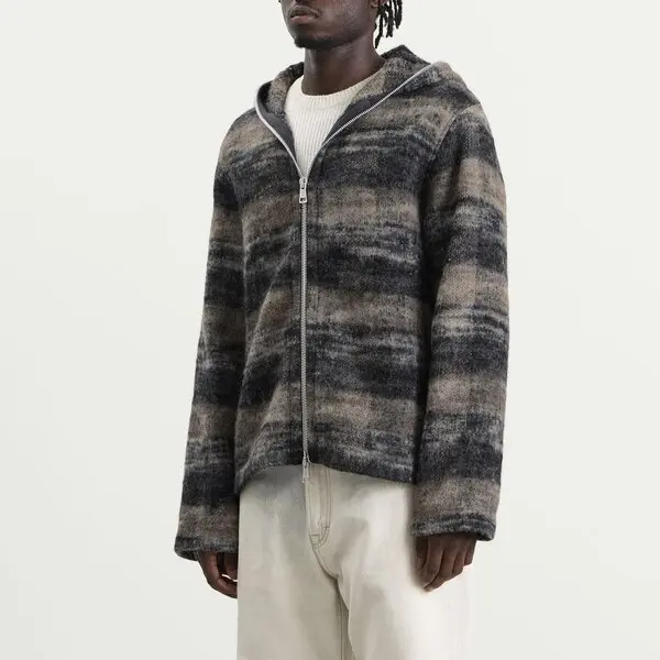 Our Legacy Woods Check Lofty Wool Full Zip Hood