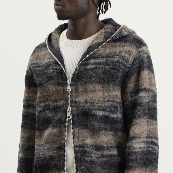 Our Legacy Woods Check Lofty Wool Full Zip Hood
