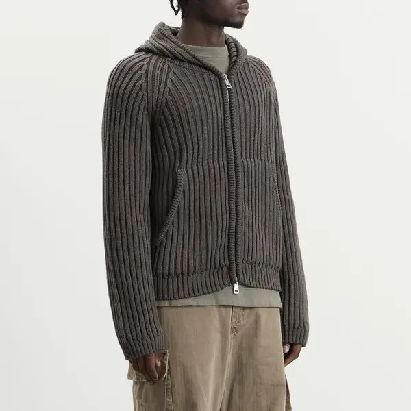 Our Legacy Stripe Dry Merino Wool Level Hood - Sage