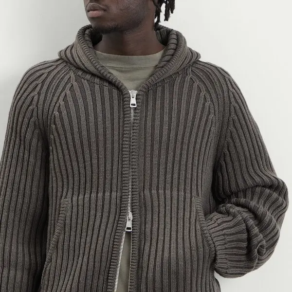 Our Legacy Stripe Dry Merino Wool Level Hood - Sage