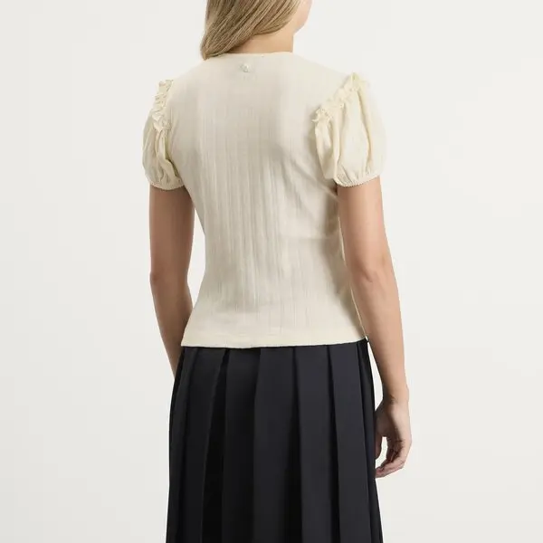 Simone Rocha Pointelle Puff Sleeve Cardigan