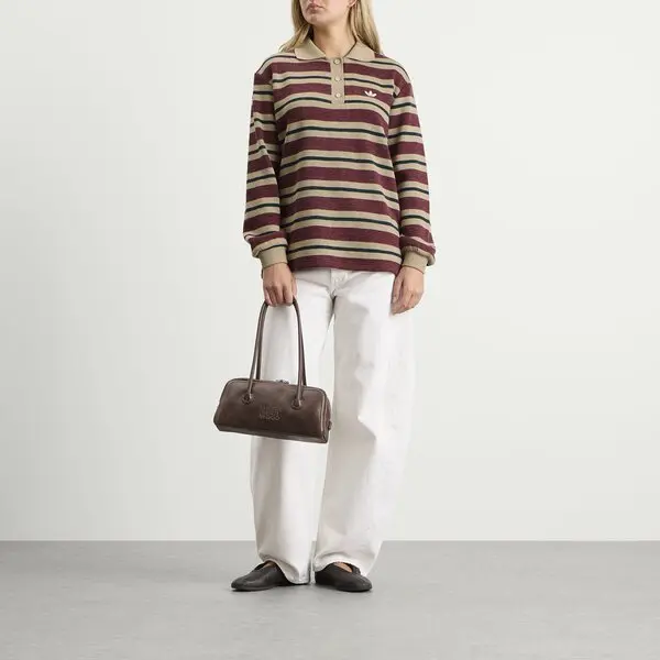 Adidas Striped Polo Knit Jumper - Shadow Red