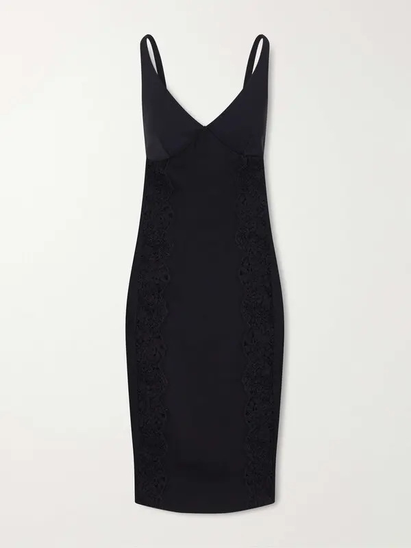 Stella McCartney Lace-trimmed Stretch-cady Mini Dress