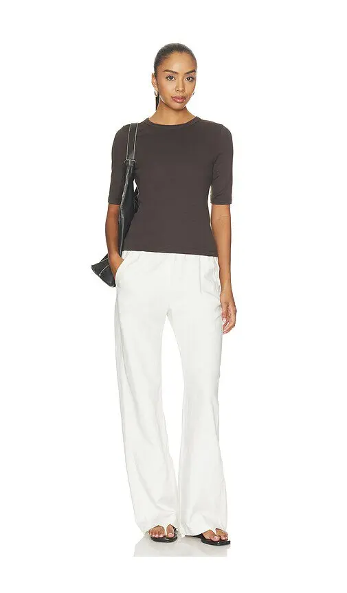 Enza Costa Supima Cotton Classic Half Sleeve T-shirt