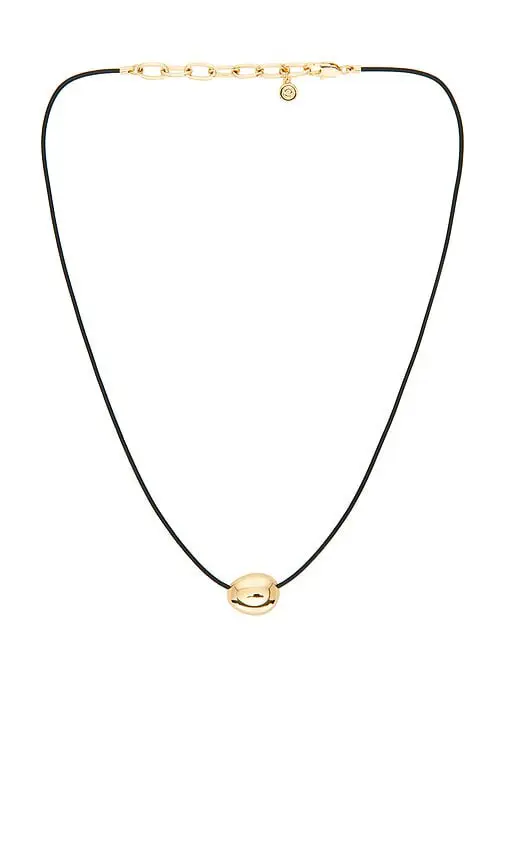 Ettika Polished Pebble Leather Pendant Necklace - Black