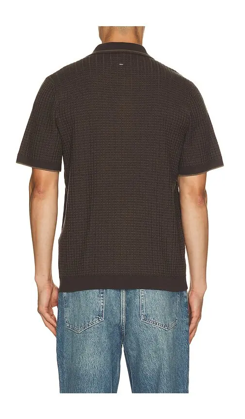 Rag & Bone Harvey Rib Polo Shirt In Brown