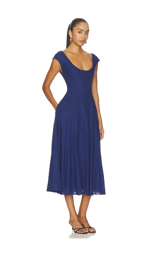 GUIZIO Leila Linen Midi Dress