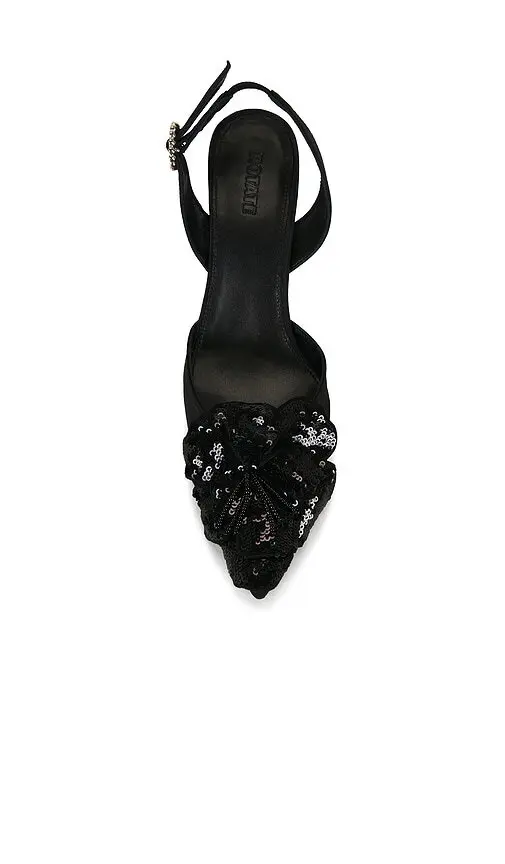 ROTATE BY BIRGER CHRISTENSEN Slingback High Heel Flower Satin Mule