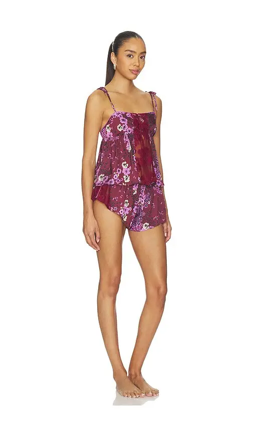 Free People X Intimately Up At Dawn Sleep Set In Burgundy