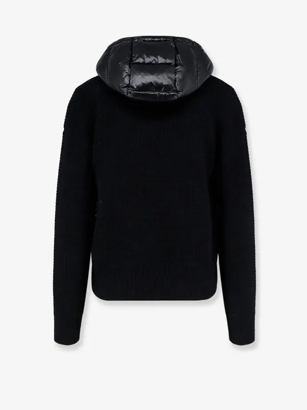 Moncler Nylon Jacket With Wool And Cashmere Blend Sleeves