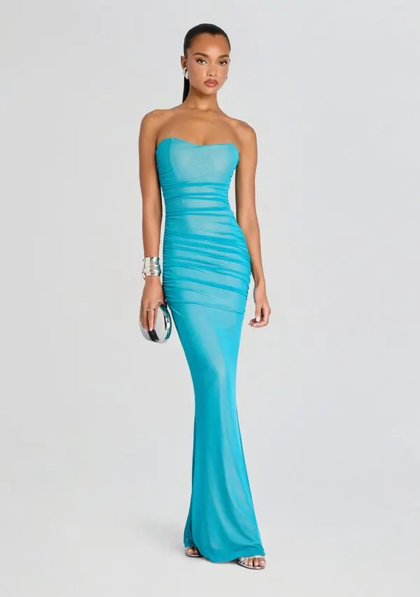 Retrofete Quintessa Mesh Dress - Sarcelle