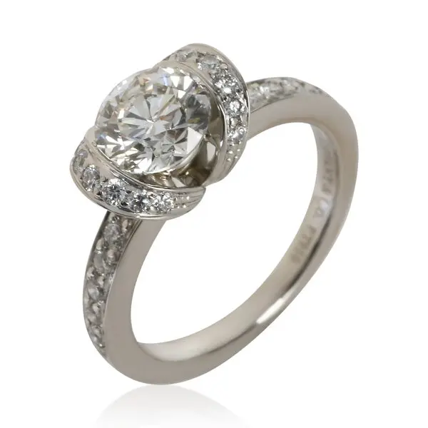 Tiffany & Co. 1.20 Ctw Diamond Ribbon Engagement Ring