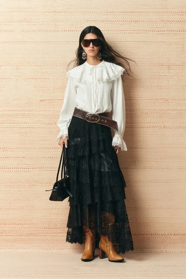 Fabrique Anthea Lace Panel Shirt With Detachable Collar