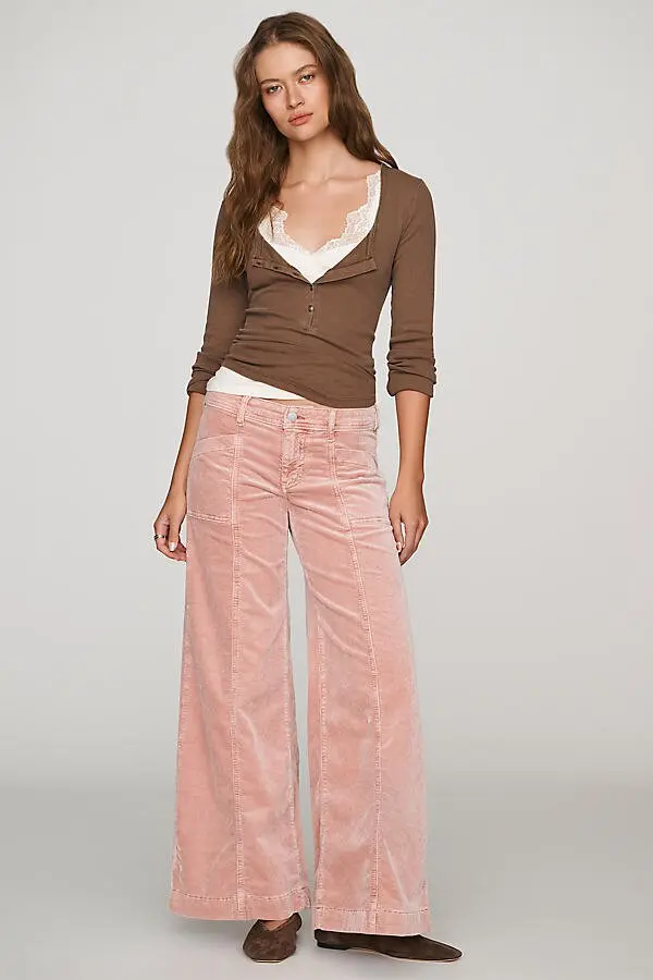 PILCRO Nico Corduroy Mid-rise Flare Jeans