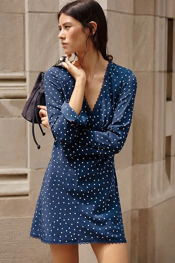 Anthropologie Silk Mini Slip Dress