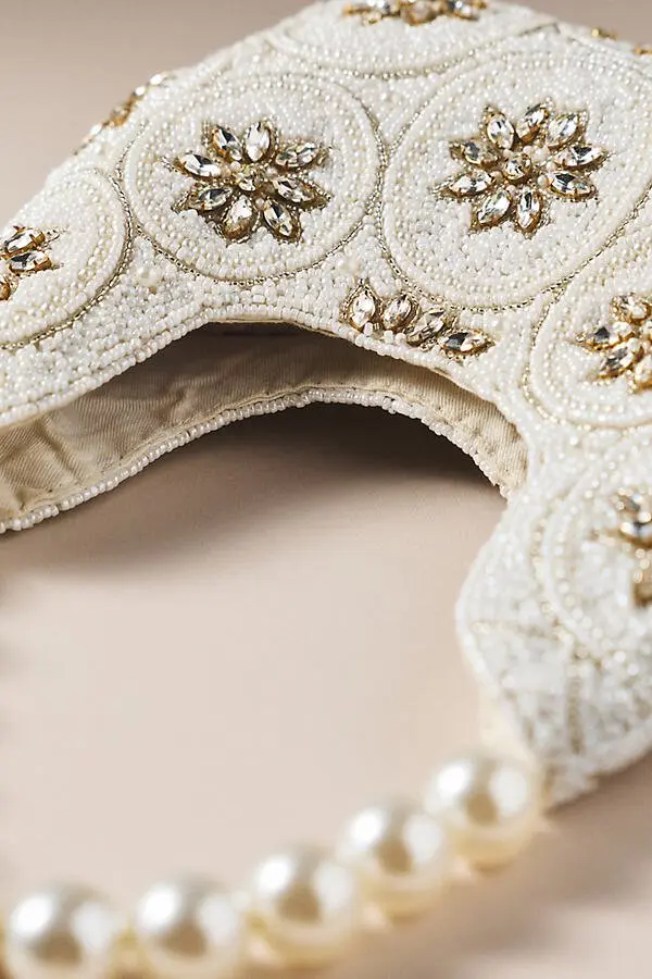 Anthropologie Pearl Spur Beaded Bag