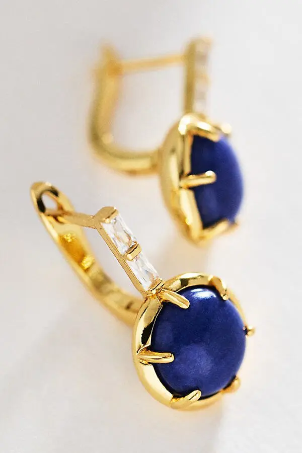 Anthropologie Gemstone Drop Earrings - Lapis