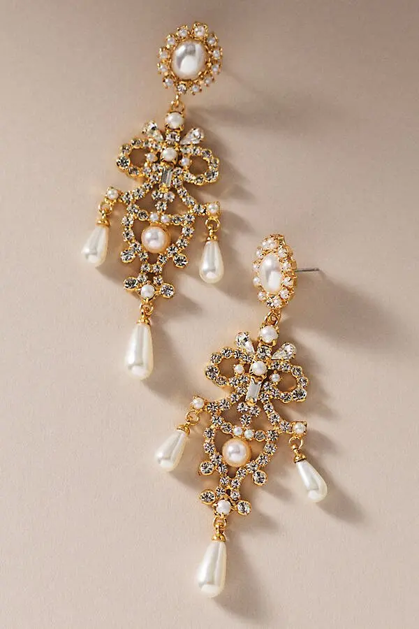TWIGS & HONEY Baroque Chandelier Earrings - Gold
