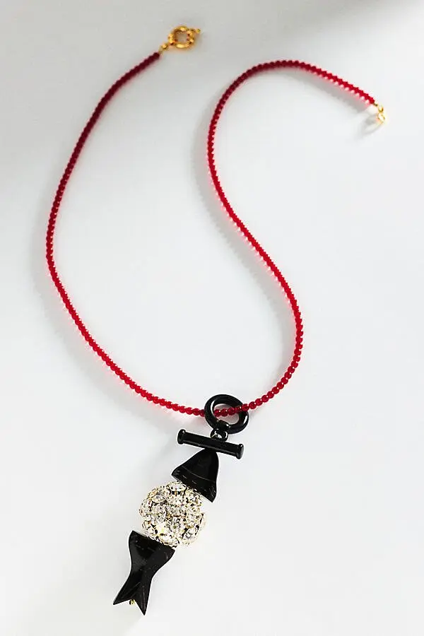 Timeless Pearly Beaded Fish Necklace