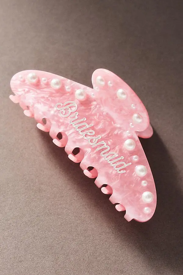 UNTAMED PETALS Bridesmaid Pearl Claw Clip - Pink
