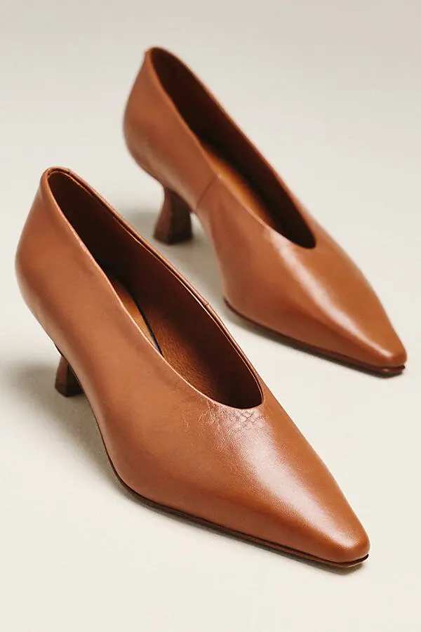 Maeve Choked Up Kitten Heels - Tan
