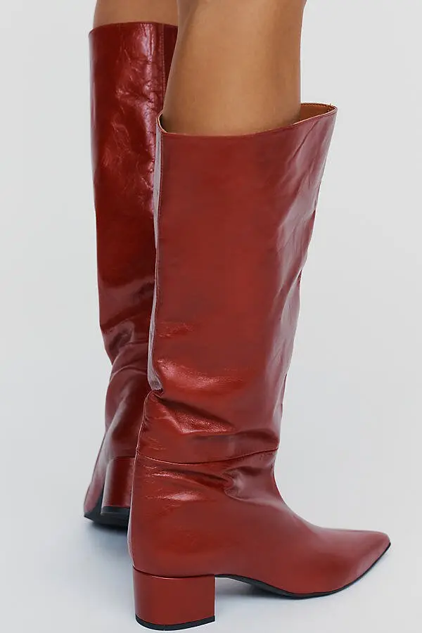 Maeve Pointed Toe Tall Boots - Red