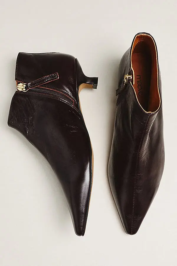 Maeve Leather Pointed-toe Ankle Boots - Brown