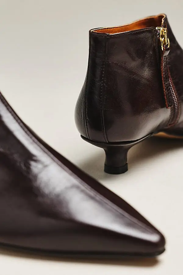 Maeve Leather Pointed-toe Ankle Boots - Brown