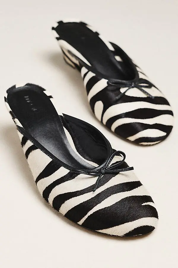 Maeve Wedge Mules - Zebra