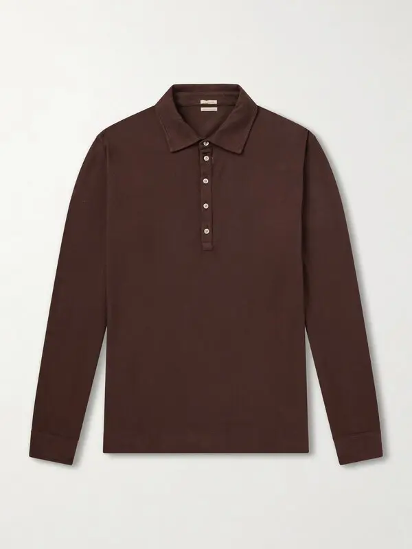 Massimo Alba Raya Cotton-jersey Polo Shirt - Brown