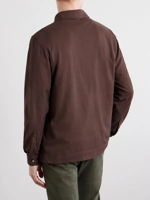 Massimo Alba Raya Cotton-jersey Polo Shirt - Brown